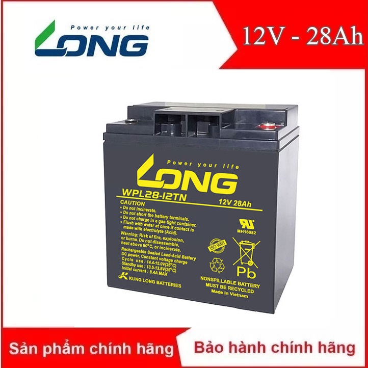 Ắc quy kín khí Long 12V-28Ah (WPL28-12TN)